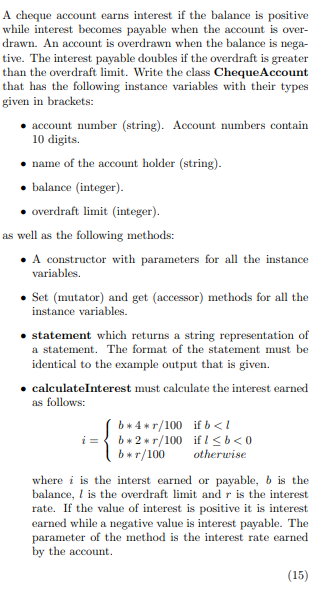 Solved A savings account earns interest if the balance is | Chegg.com