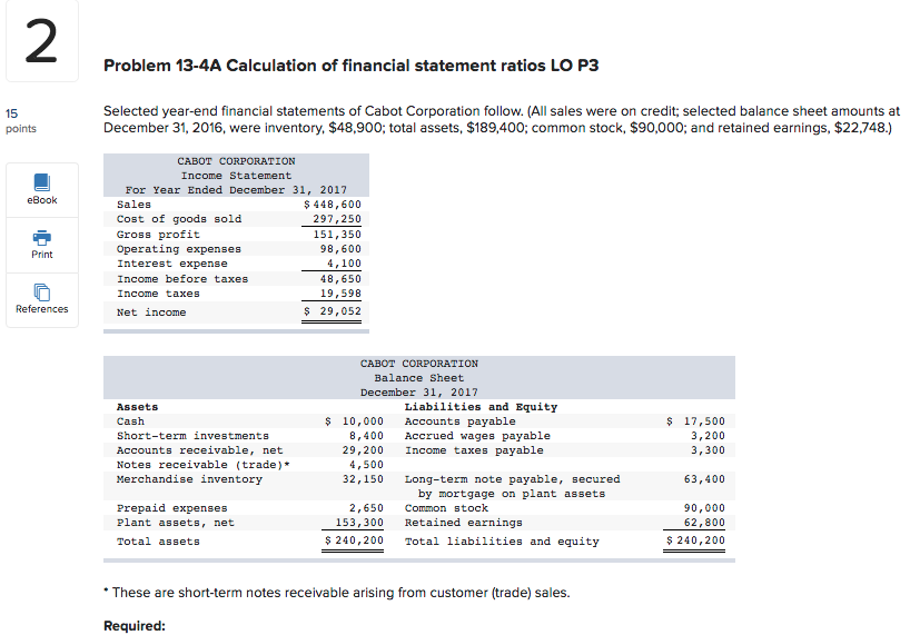 Solved 2 Problem 13-4A Calculation of financial statement | Chegg.com