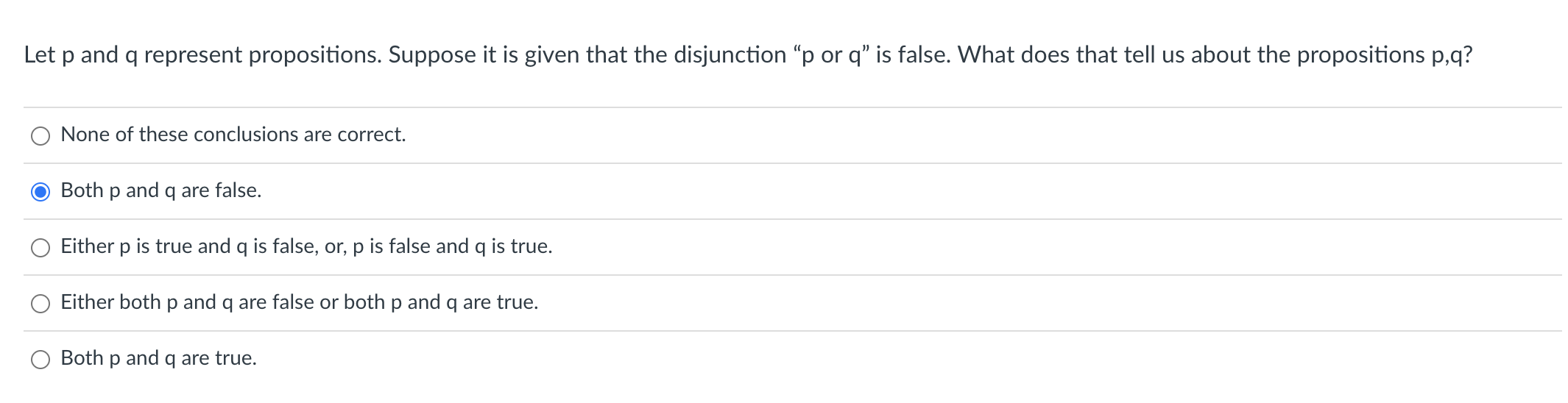 Solved Let p and q represent propositions. Suppose it is | Chegg.com