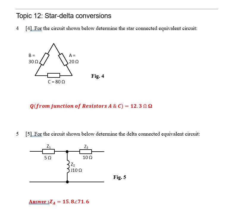 Solved 4 [4] For the circuit shown below determine the star | Chegg.com