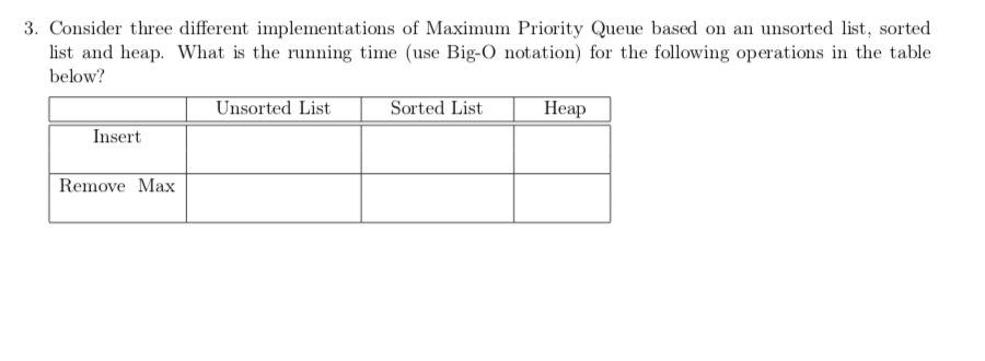 3. Consider three different implementations of | Chegg.com