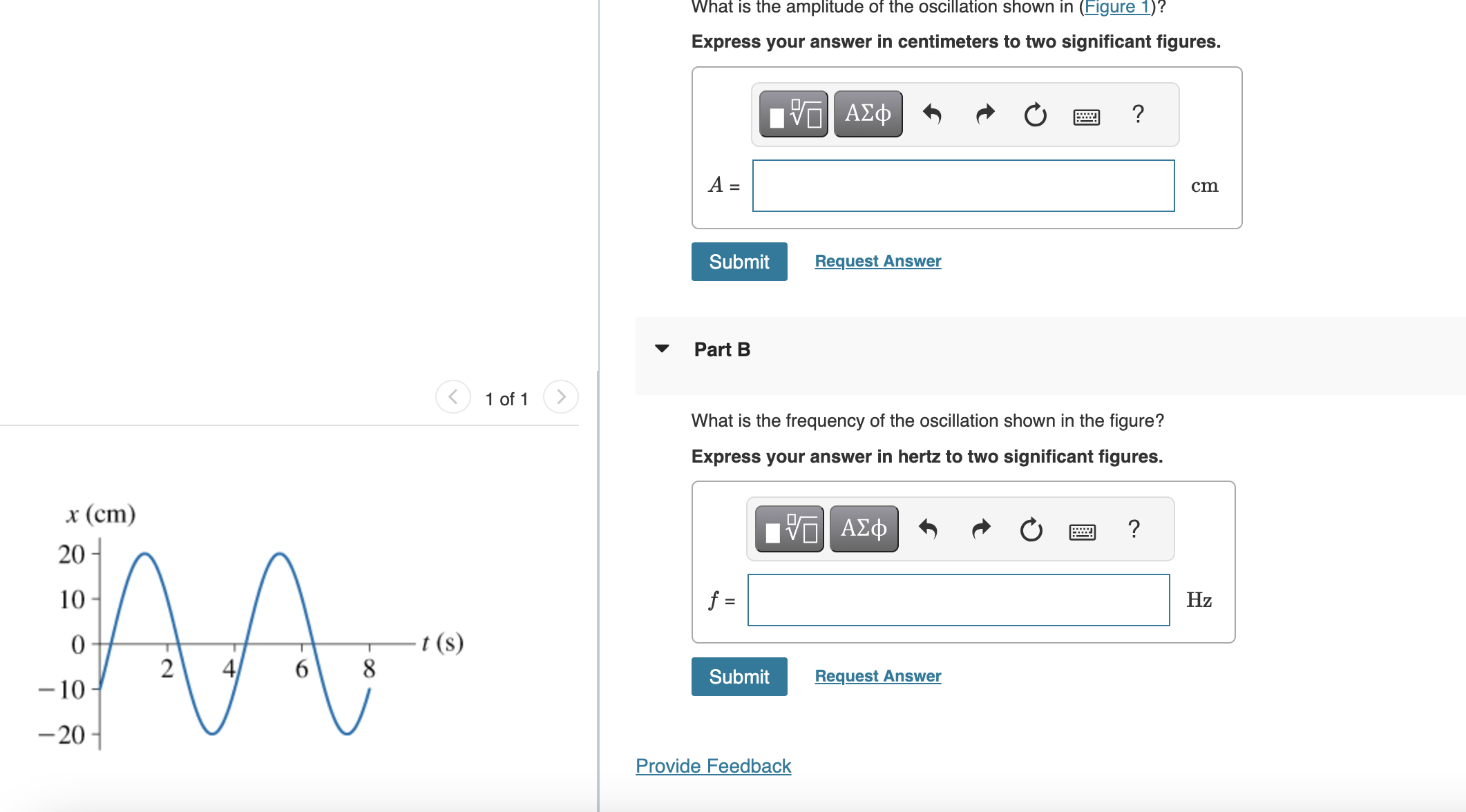 Solved What is the amplitude of the oscillation shown in | Chegg.com