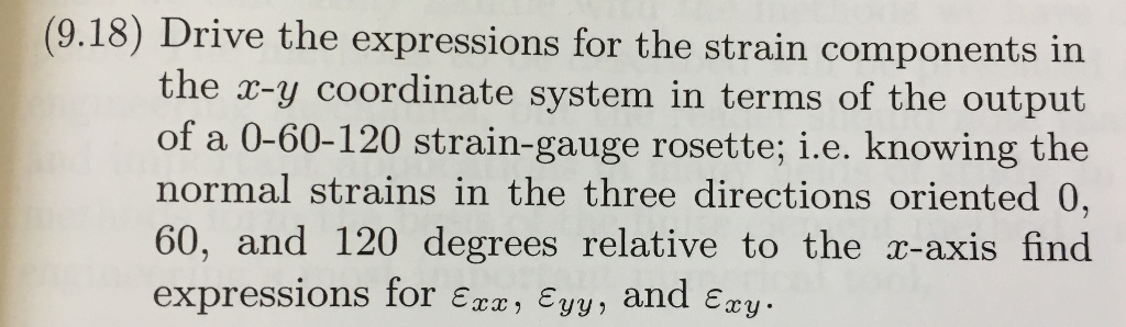 Solved (9.18) Drive the expressions for the strain | Chegg.com