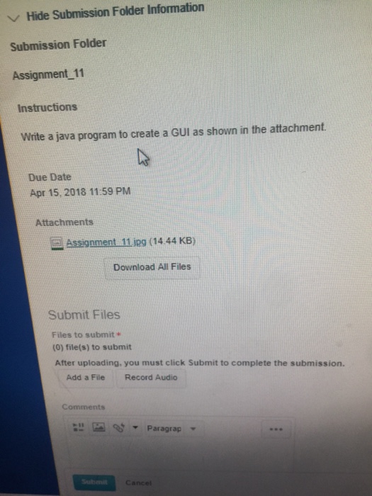 Solved Hide Submission Folder Information Submission Folder | Chegg.com