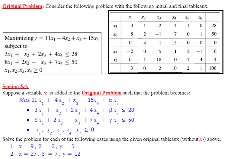 Original Problem: Consider the following problem with | Chegg.com