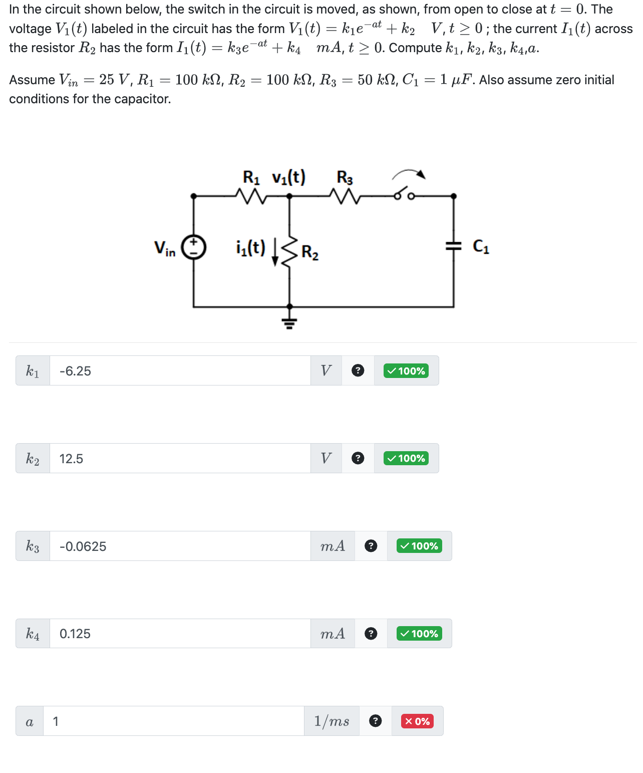 Solved In the circuit shown below, the switch in the circuit | Chegg.com