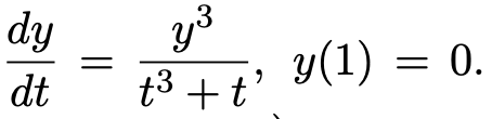 Solved dydt=y3t3+t,y(1)=0 | Chegg.com