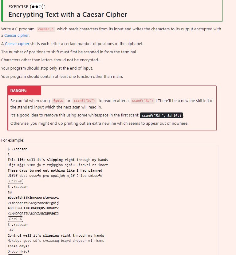 Solved Encrypting Text With A Caesar Cipher Write A C 