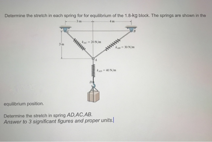 Solved Determine the stretch in each spring for for | Chegg.com