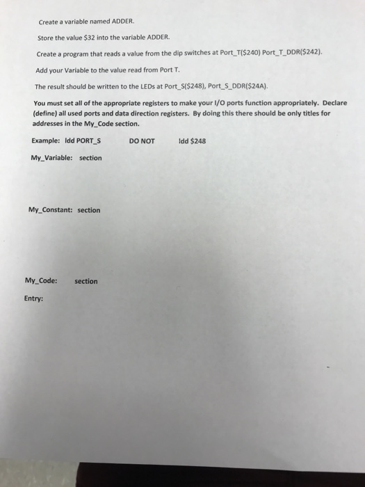 Create a variable named ADDER Store the value $32 | Chegg.com