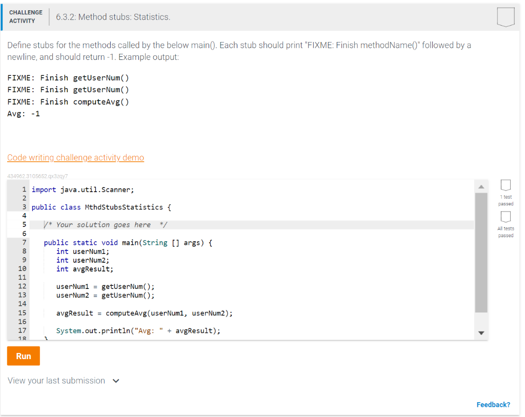 Solved Define stubs for the methods called by the below | Chegg.com