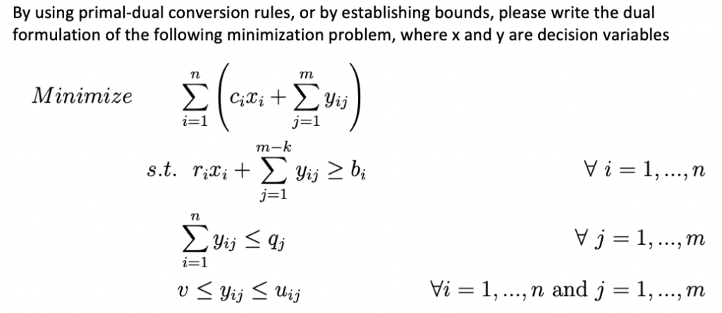 By using primal-dual conversion rules, or by | Chegg.com