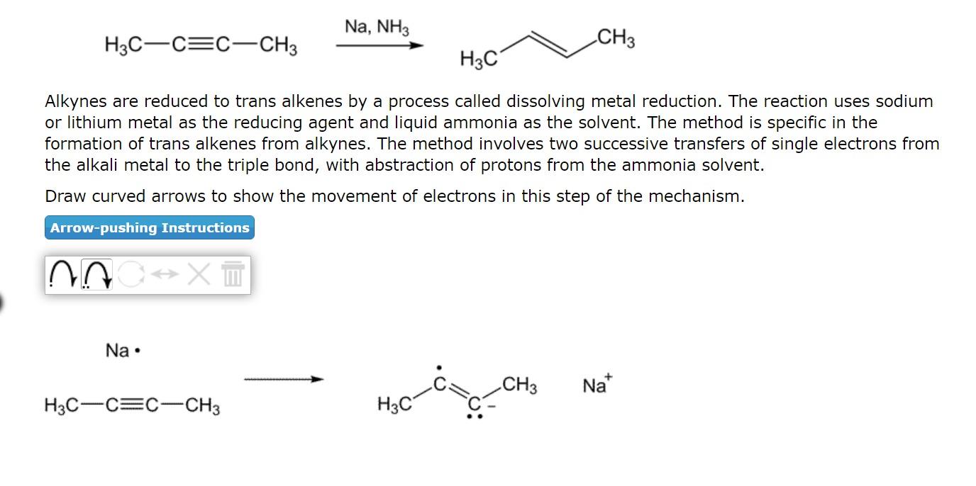 Solved Alkynes are reduced to trans alkenes by a process | Chegg.com