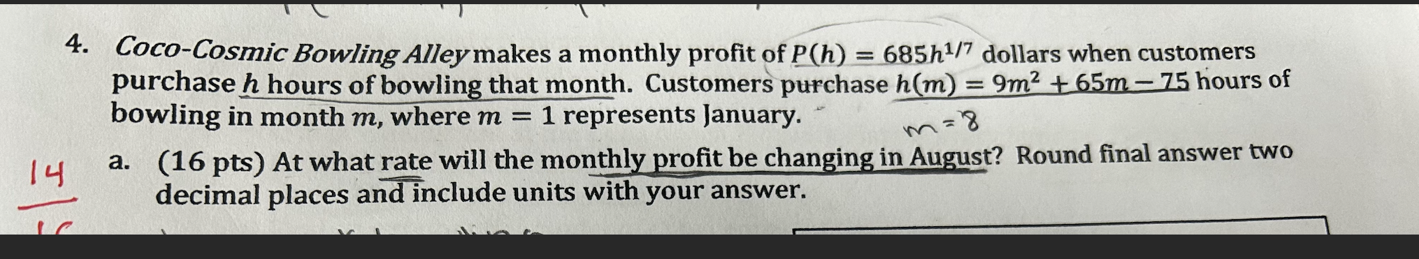 Solved Coco-Cosmic Bowling Alley makes a monthly profit of | Chegg.com