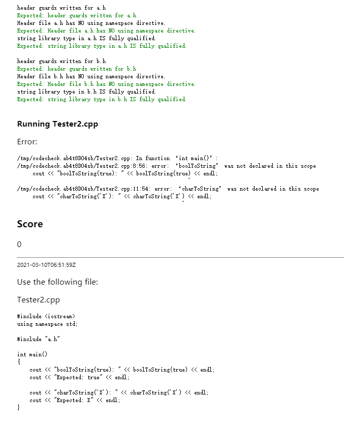 Solved The two header files a.h and b.h both have a | Chegg.com