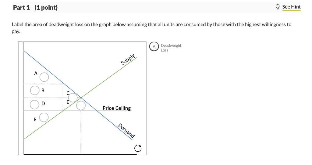 Solved Part 1 (1 point) See Hint Label the area of | Chegg.com
