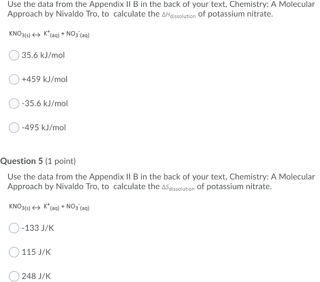 Solved Use the data from the Appendix II B in the back of | Chegg.com