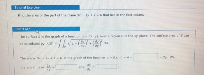 Solved Tutorial Exercise Find the area of the part of the | Chegg.com Solved Tutorial Exercise Find the area of the part of the | Chegg.com