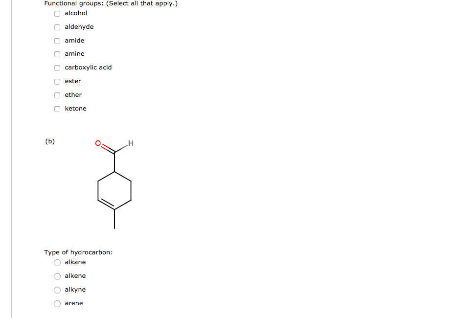 Solved For each of the following organic compounds identify | Chegg.com