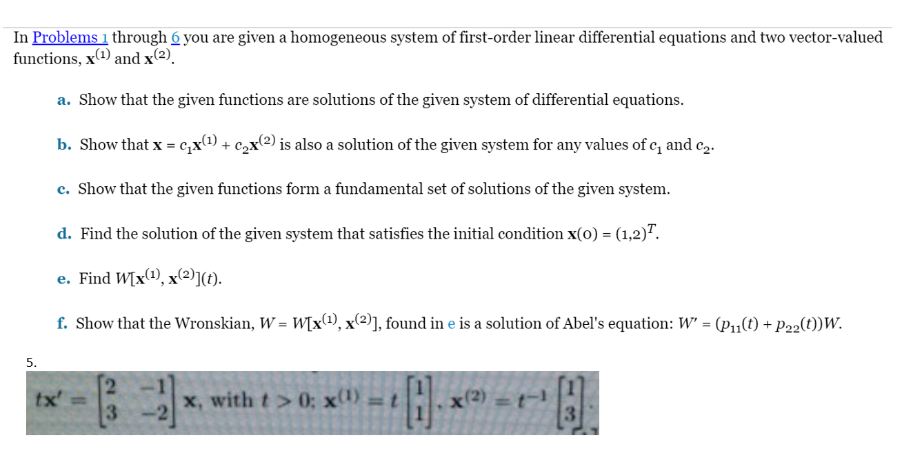 Solved In Problems 1 through 6 you are given a homogeneous | Chegg.com