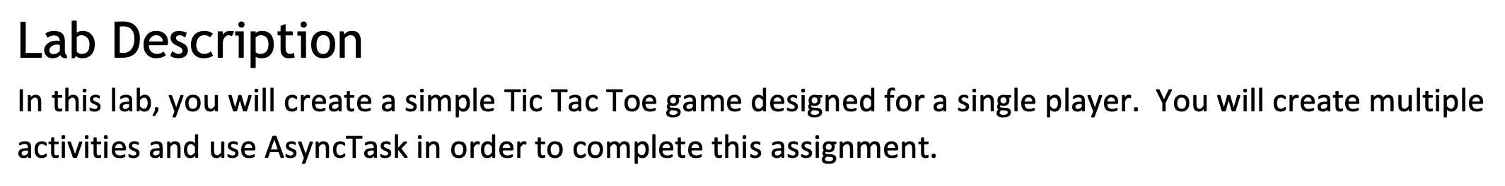 Lab Description In this lab, you will create a simple | Chegg.com
