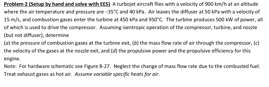 Solved Problem 2 (Setup by hand and solve with EES) A | Chegg.com