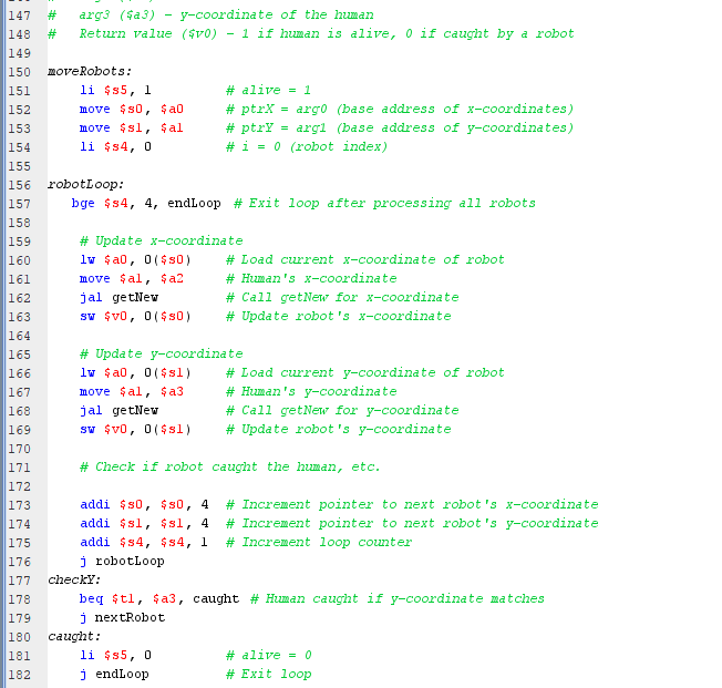 Solved Help me with an error in my code, in the moveRobot | Chegg.com