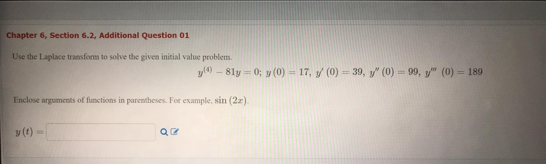 Solved Chapter 6, Section 6.2, Additional Question 01 Use | Chegg.com
