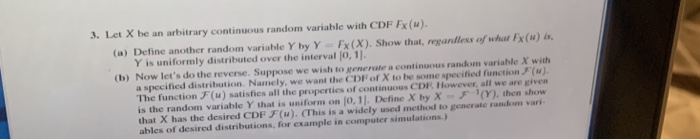 3·Let X be an arbitrary continuous random variable | Chegg.com