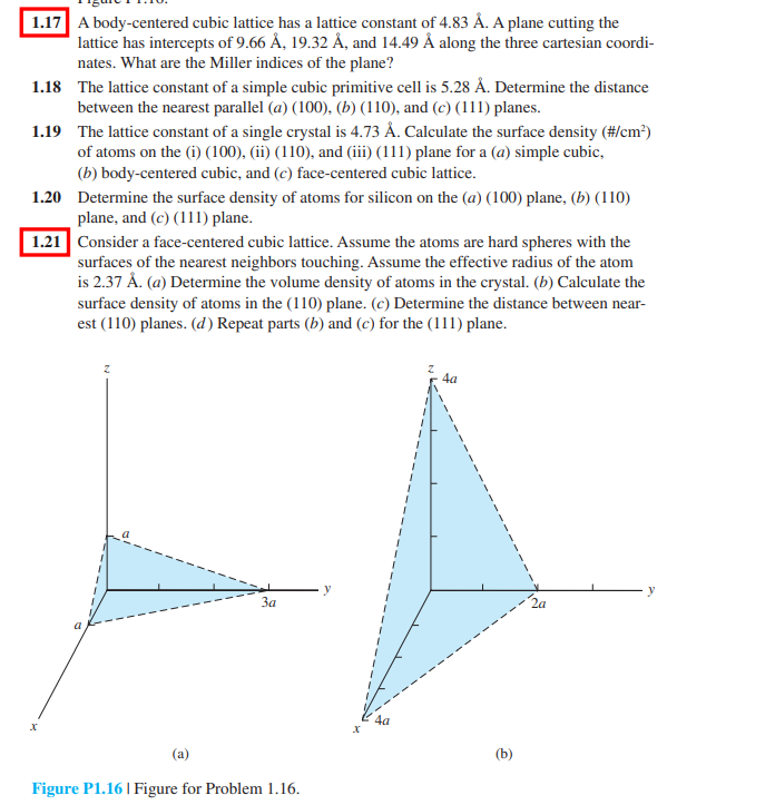 Solved 1.17 A body-centered cubic lattice has a lattice | Chegg.com