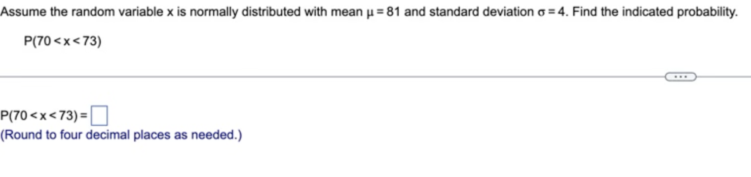 Solved Assume the random variable x is normally distributed | Chegg.com