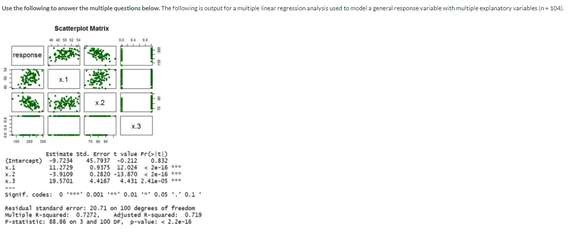 Solved Use the following to answer the multiple questions | Chegg.com