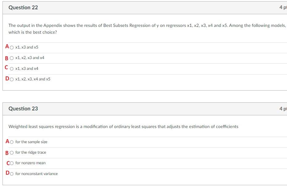 Solved The output in the Appendix shows the results of Best | Chegg.com