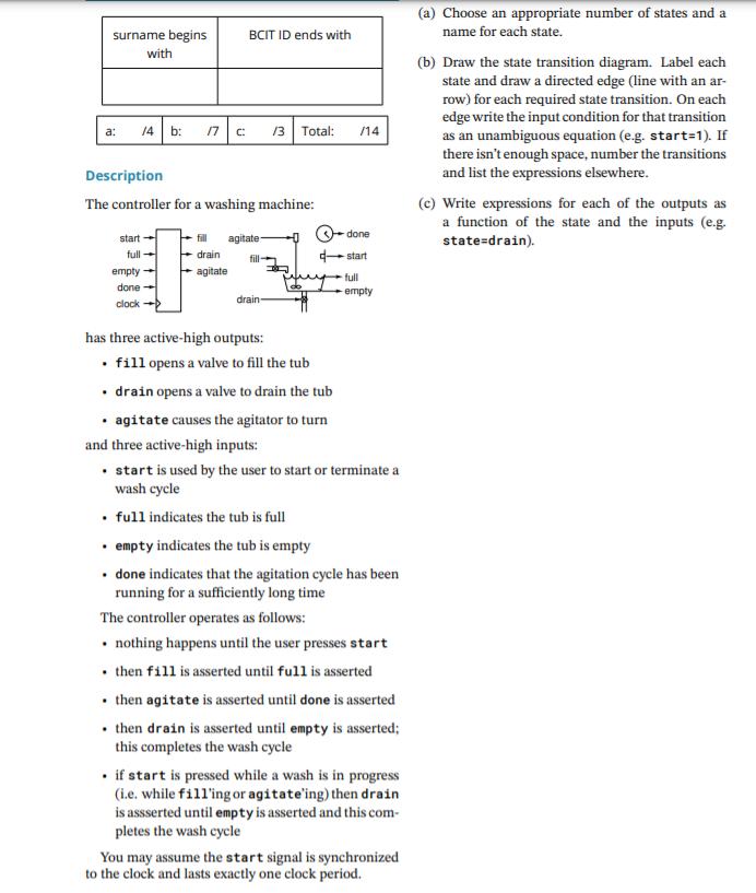 Solved surname begins with BCIT ID ends with 14 13 Total: | Chegg.com