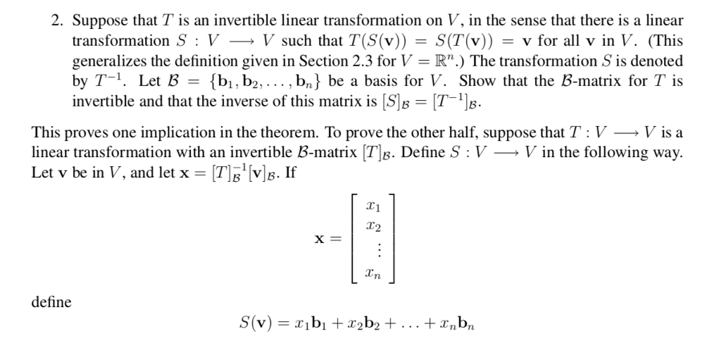 Solved 2. Suppose that T is an invertible linear | Chegg.com