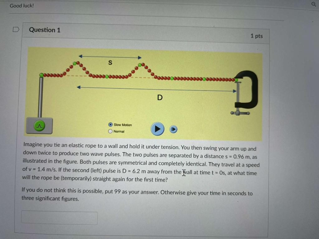 Solved Question 1 Imagine you tie an elastic rope to a wall | Chegg.com
