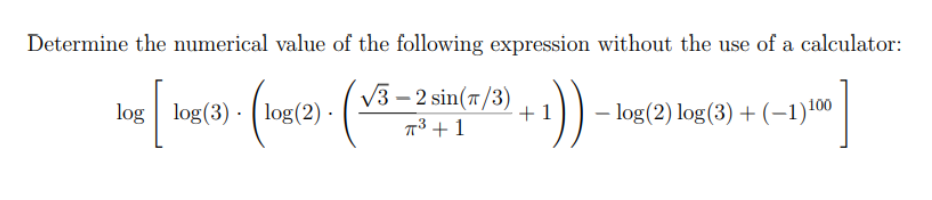 Solved Determine the numerical value of the following | Chegg.com