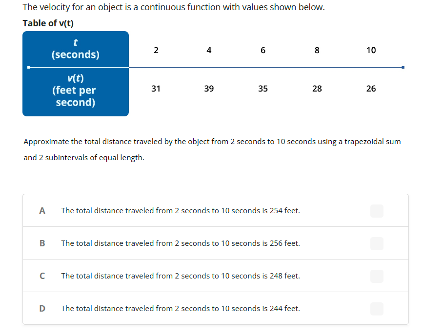 Solved The velocity for an object is a continuous function | Chegg.com