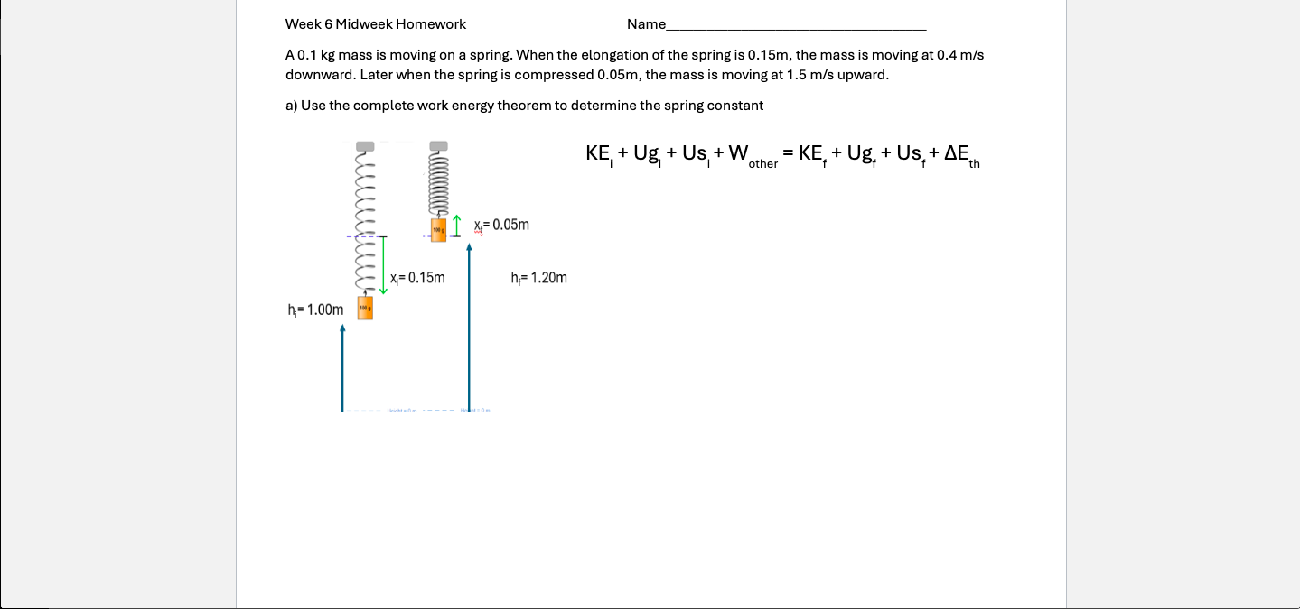 Solved A 0.1 ﻿kg mass is moving on a spring. When the | Chegg.com