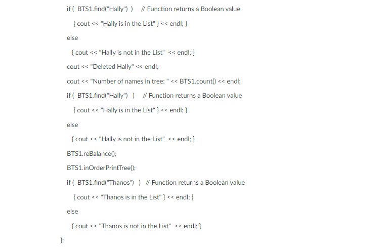 Solved Part 3 --- Program Pointers Write a BTS for strings | Chegg.com