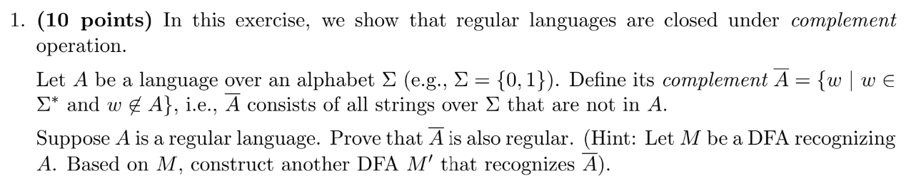 Solved 1. (10 points) In this exercise, we show that regular | Chegg.com