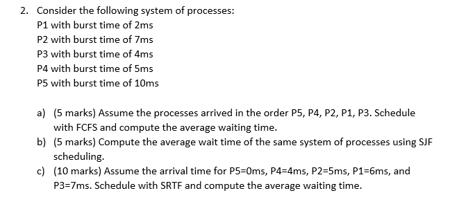 Solved Consider the following system of processes: P1 with | Chegg.com