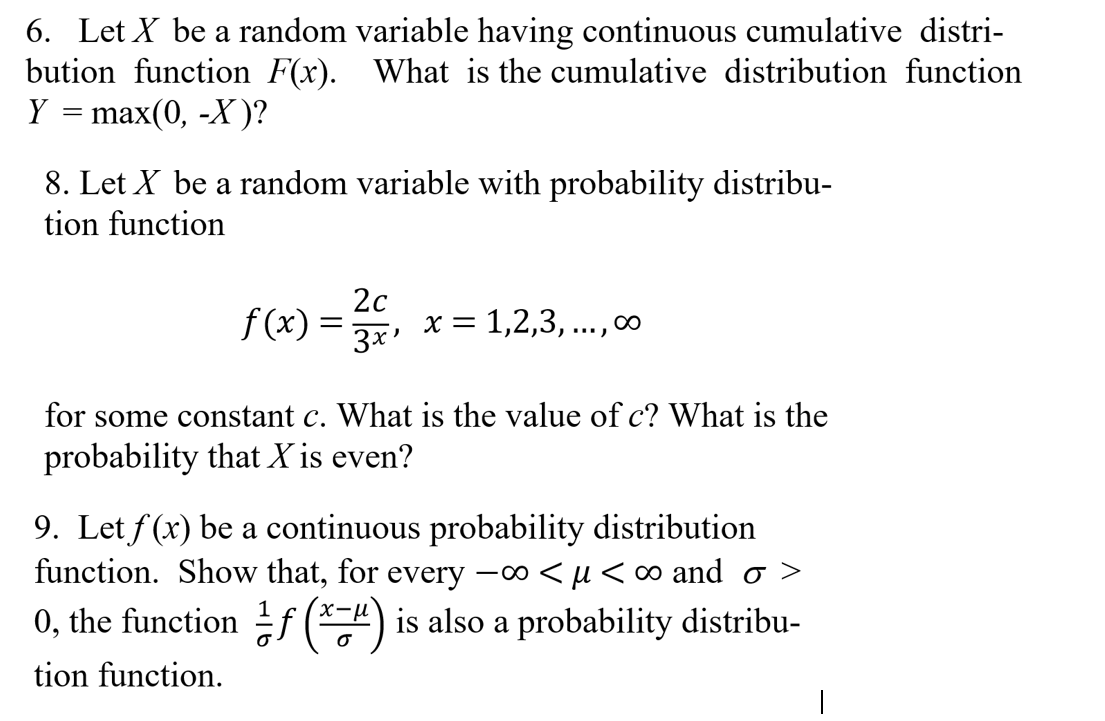 Solved 6. Let X be a random variable having continuous | Chegg.com