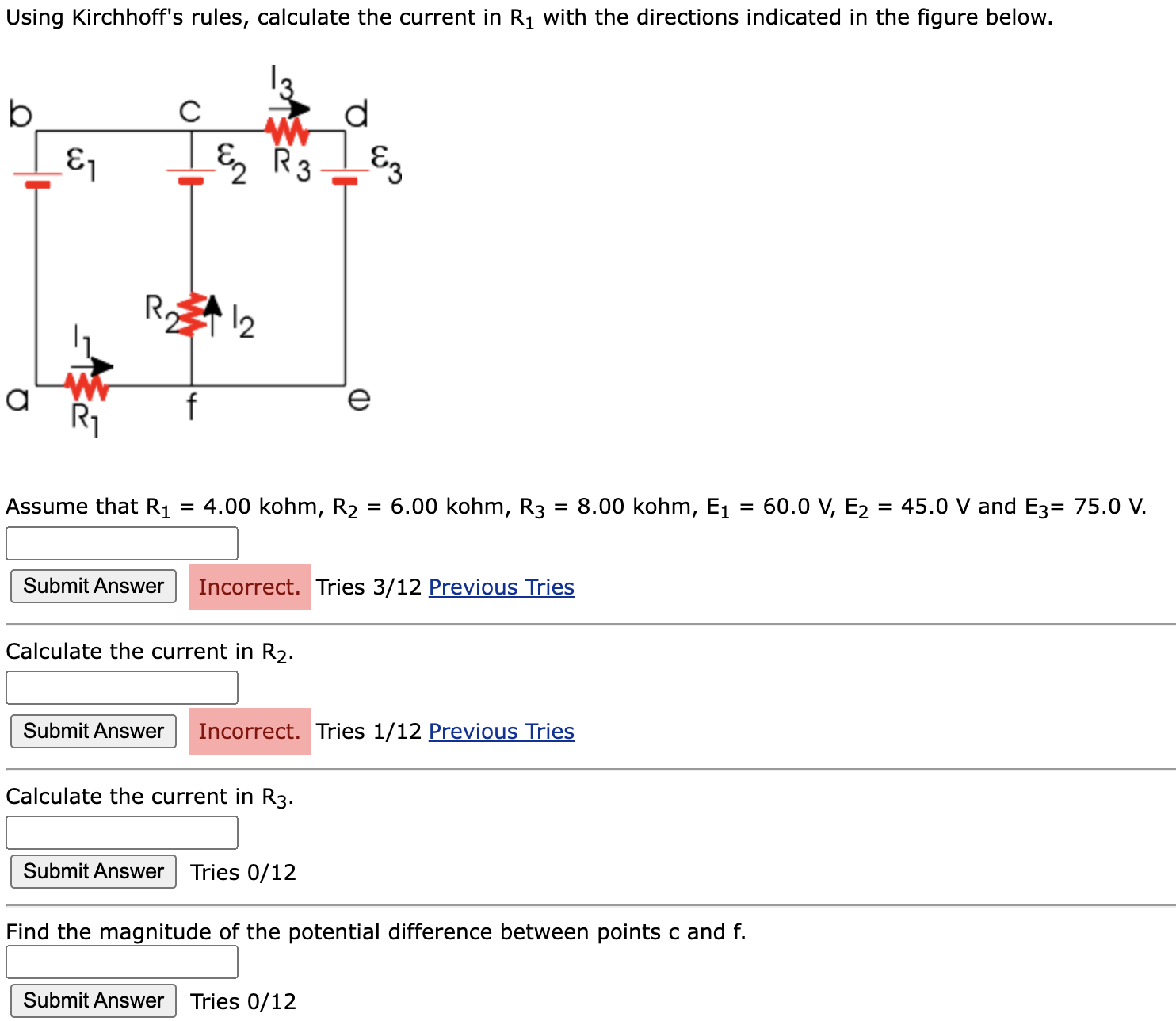 Solved Using Kirchhoff's rules, calculate the current in R1 | Chegg.com