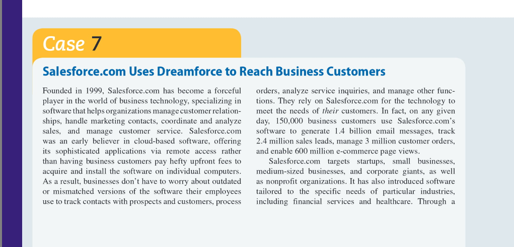 Solved Founded in 1999, Salesforce.com has become a forceful | Chegg.com