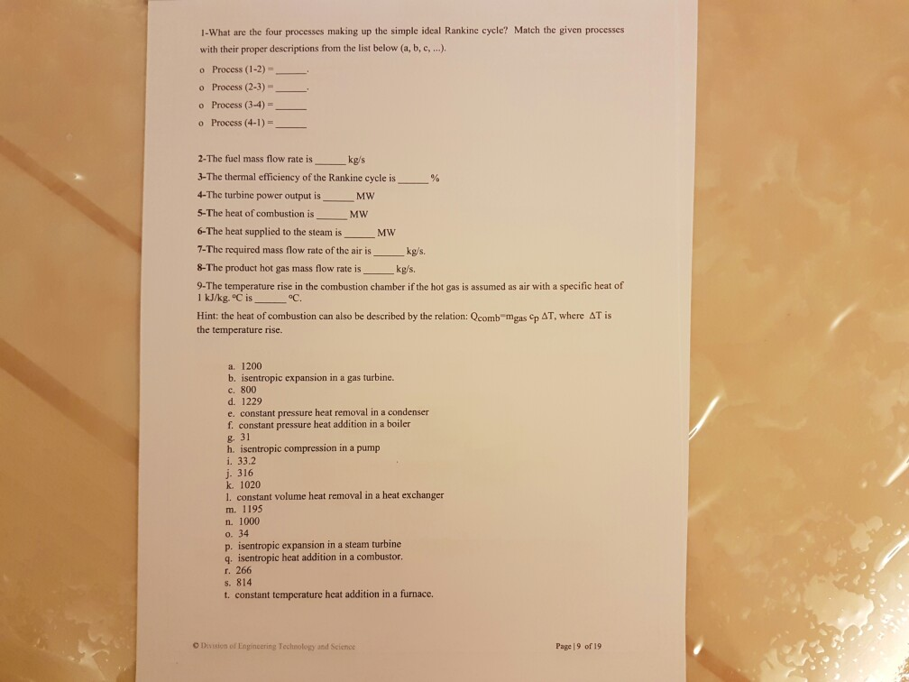 Solved Formula Sheet EMC-4923 Desalination and Power | Chegg.com
