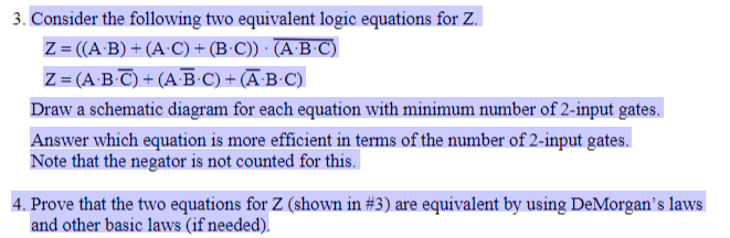 Solved Consider the following two equivalent logic equations | Chegg.com