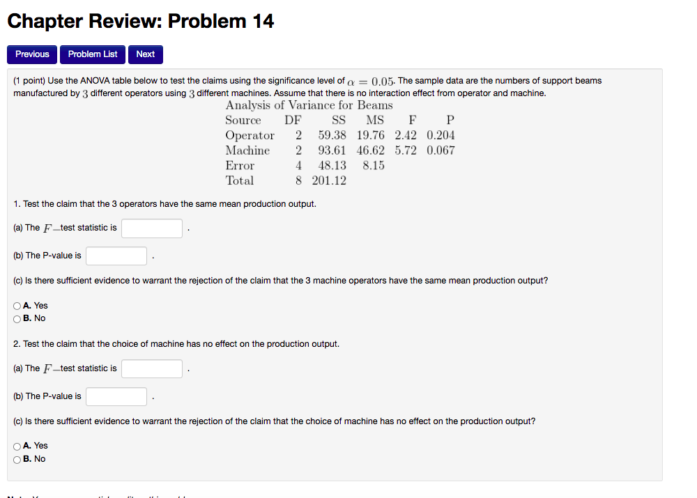 Solved Chapter Review: Problem 14 Previous Problem List Next | Chegg.com