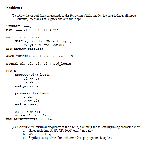 Solved Problem 1 Draw The Circuit That Corresponds To 3083