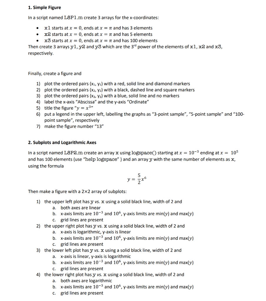 Solved 1 Simple Figure In A Script Named L8plm Create 3